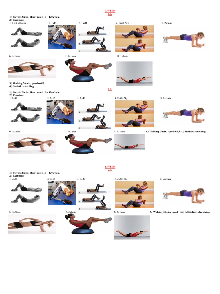 7-Week Exercise Plan | PDF