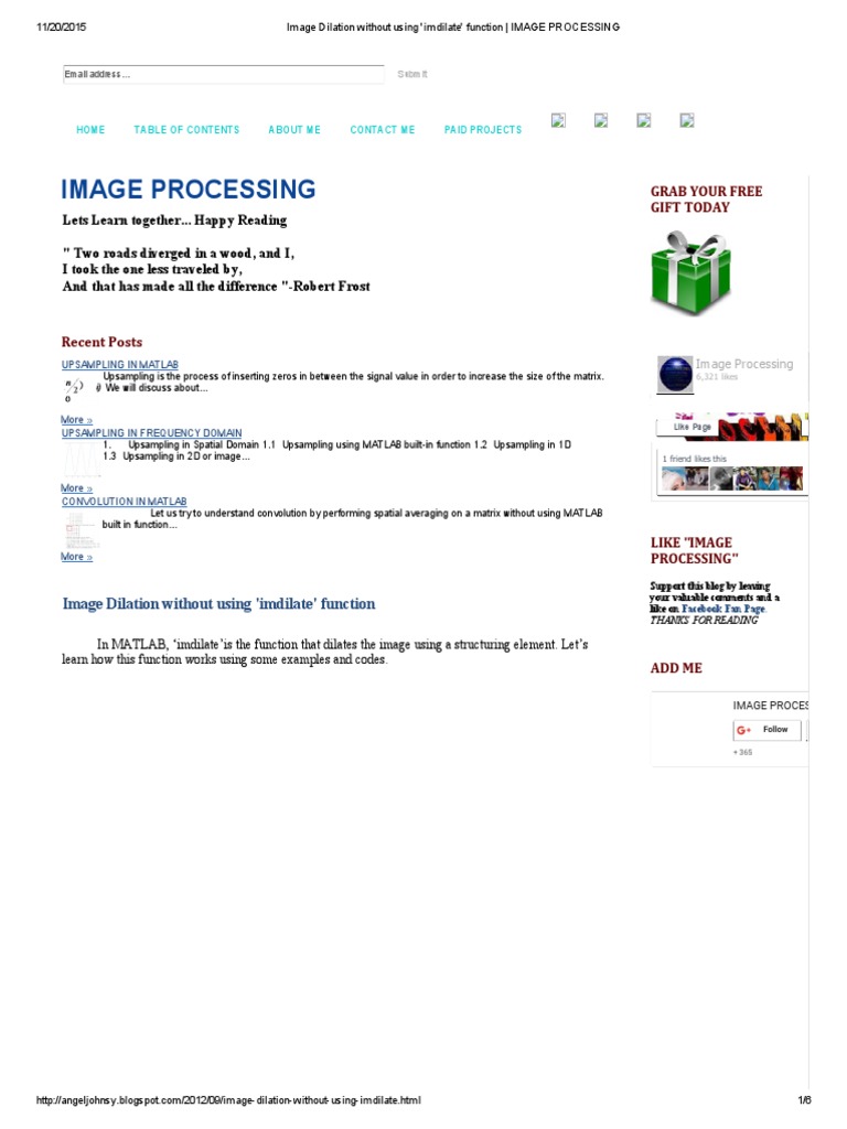Image Dilation Without Using Imdilate Function Image Processing Pdf Matlab Algorithms