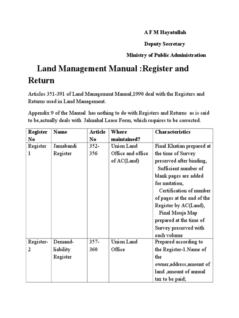 Land Management Manual Overview | PDF | Deposit Account | Interest