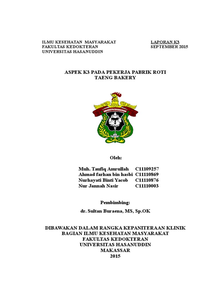 Proposal Aspek K3 Pada Pabrik Roti DAMA Bakery-1 | PDF