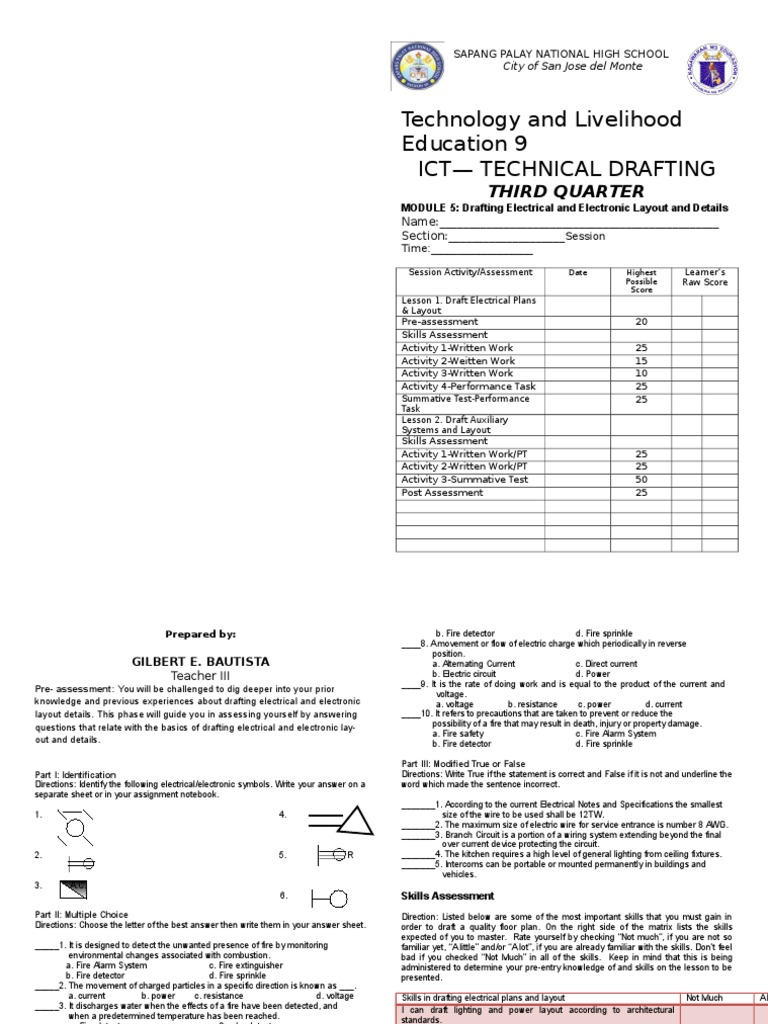 Drafting Electrical and Electronic Layout, Detail | PDF | Electric ...