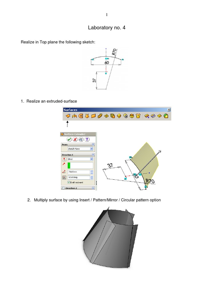 Laboratory No. 4: Realize in Top Plane The Following Sketch | PDF ...