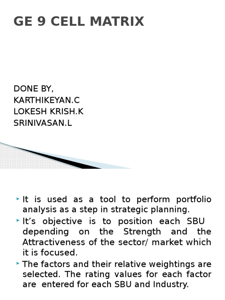 Ge 9 Cell Matrix: Done By, Karthikeyan.C Lokesh Krish.K Srinivasan.L | PDF