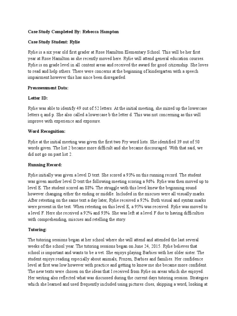 Case Study Report | PDF | Reading (Process) | Semiotics