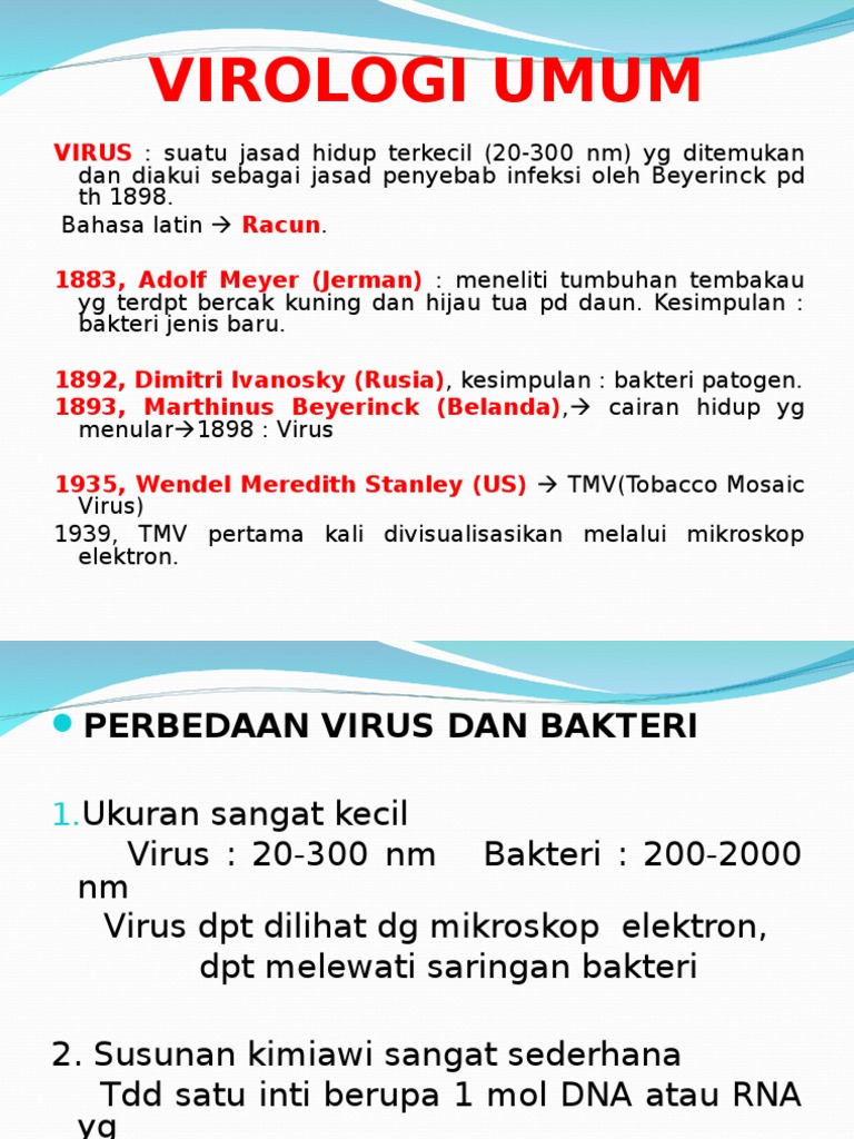 Dasar-Dasar Virologi dan Virus | PDF