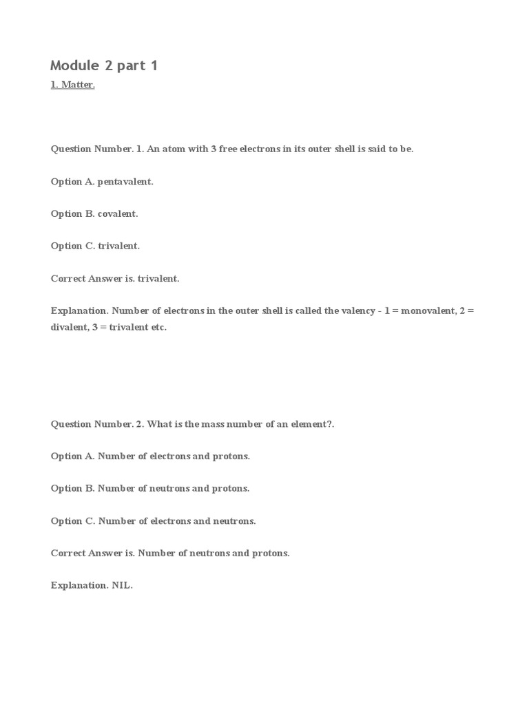 Easa Physics 1 | PDF | Chemical Bond | Atoms