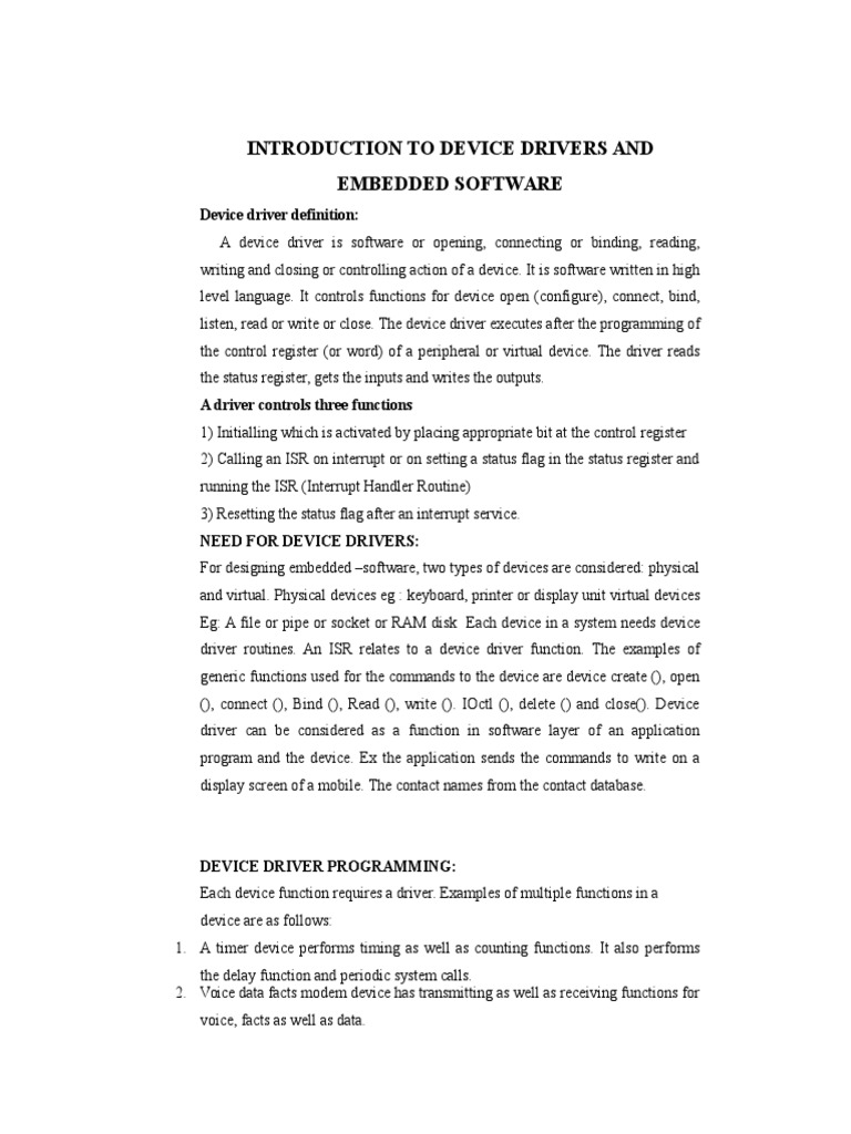 Embedded System | PDF | Device Driver | Embedded System