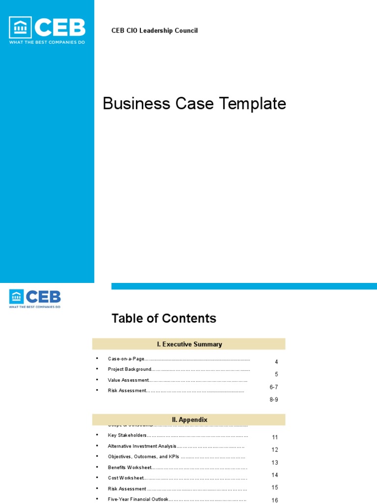 CIO Business Case Template | PDF | Customer Relationship Management ...