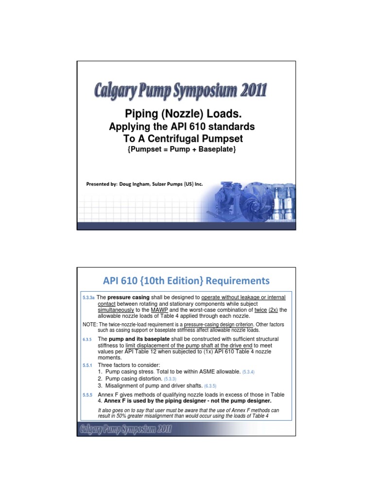 API 610 Nozzle Loads Presentation | PDF