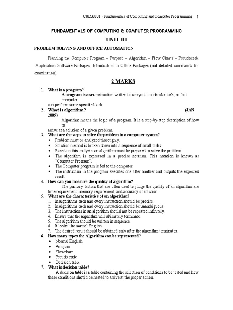 Unit - III FCCP | PDF | Algorithms | Control Flow Unit - III FCCP | PDF | Algorithms | Control Flow