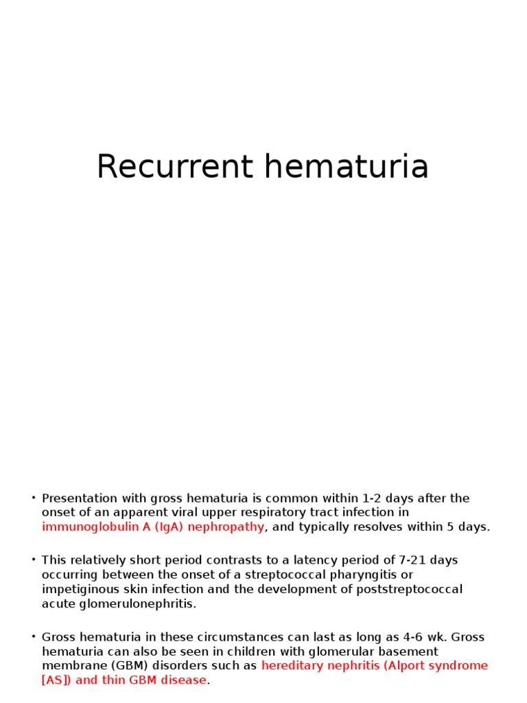 Isolated Glomerular Disease With Recurrent Gross Hematuria | Download ...