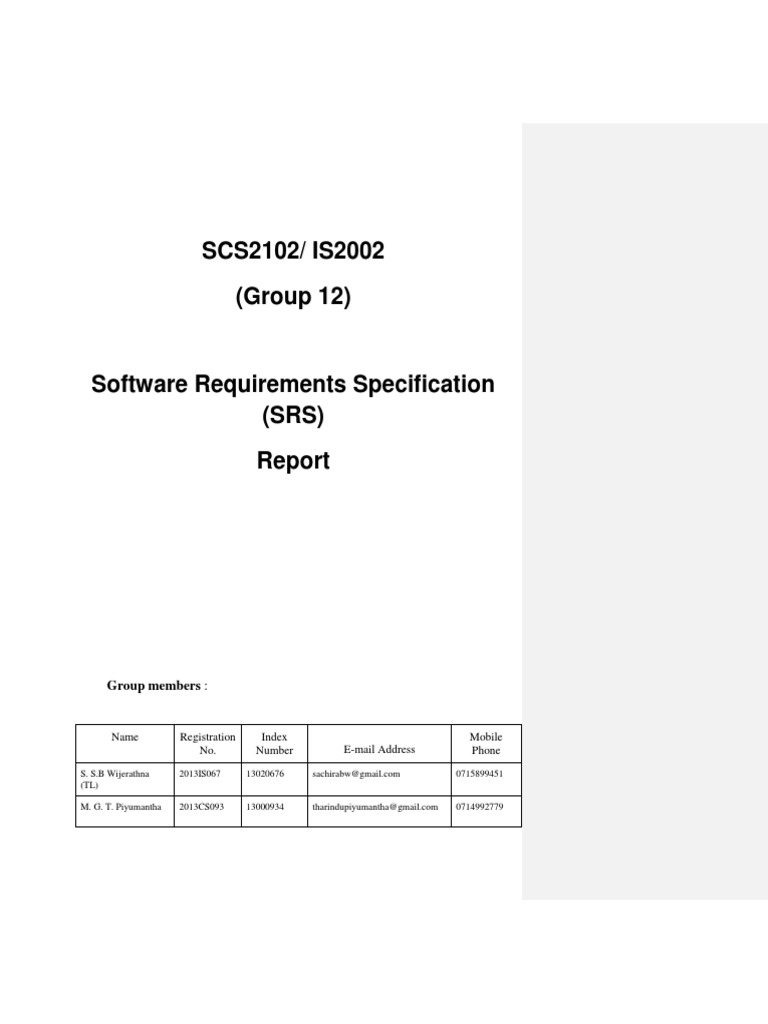 System requirement specification | Use Case | User (Computing)