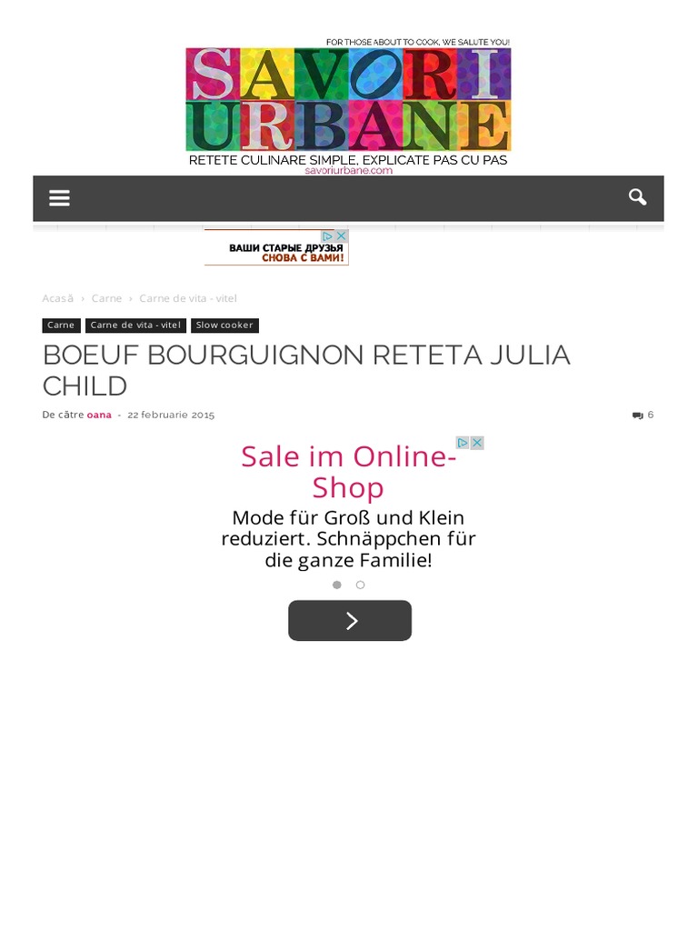 Savoriurbane Com Boeuf Bourguignon Reteta Julia Child | PDF