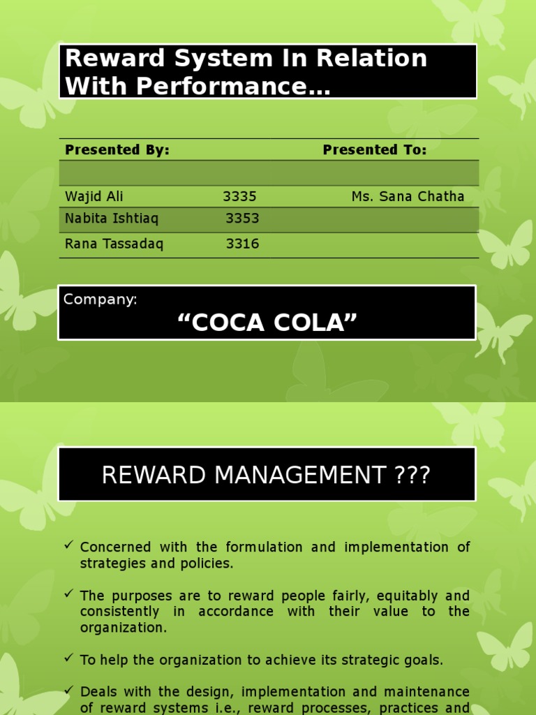 Slides of Coca-Cola's Reward System in Relation To Performance | PDF ...