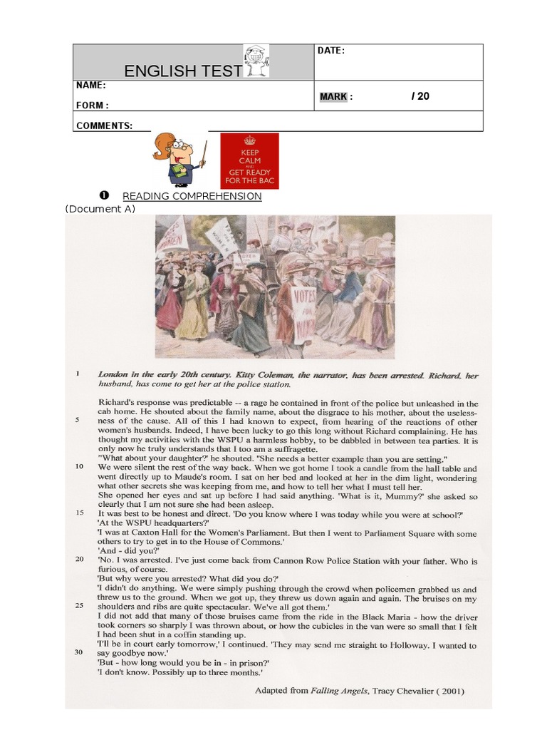 READING COMPREHENSION Feminism | PDF | Ellipsis | Women's Rights