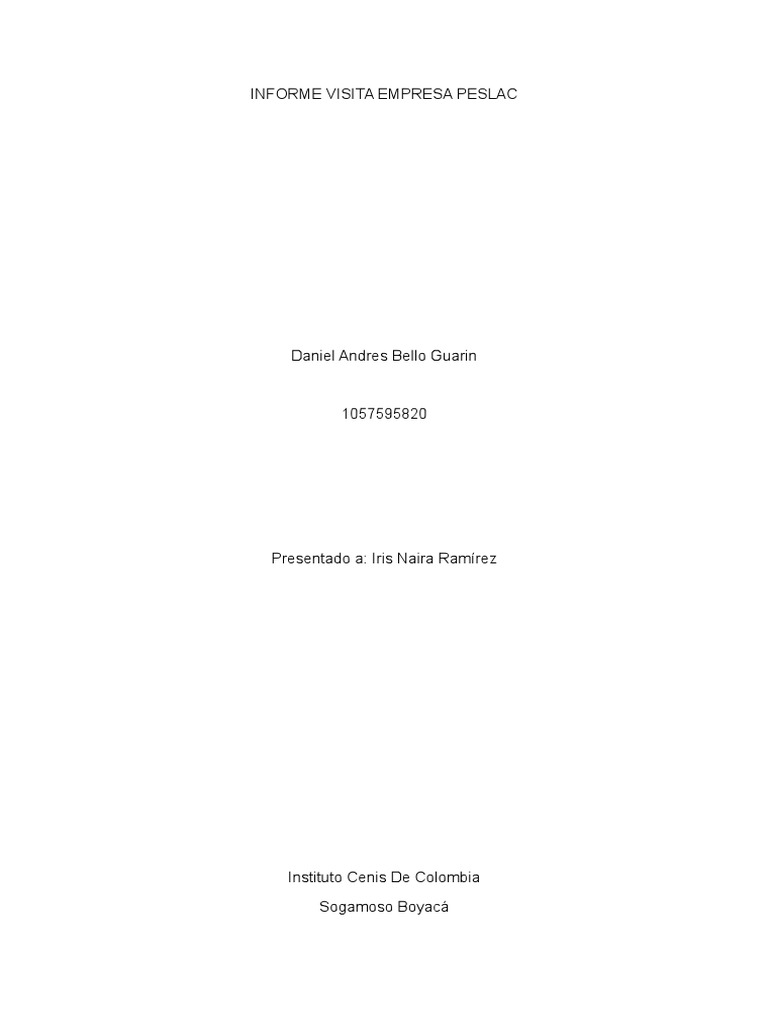 Informe Visita Empresa Peslac | PDF | Residuos | Agua