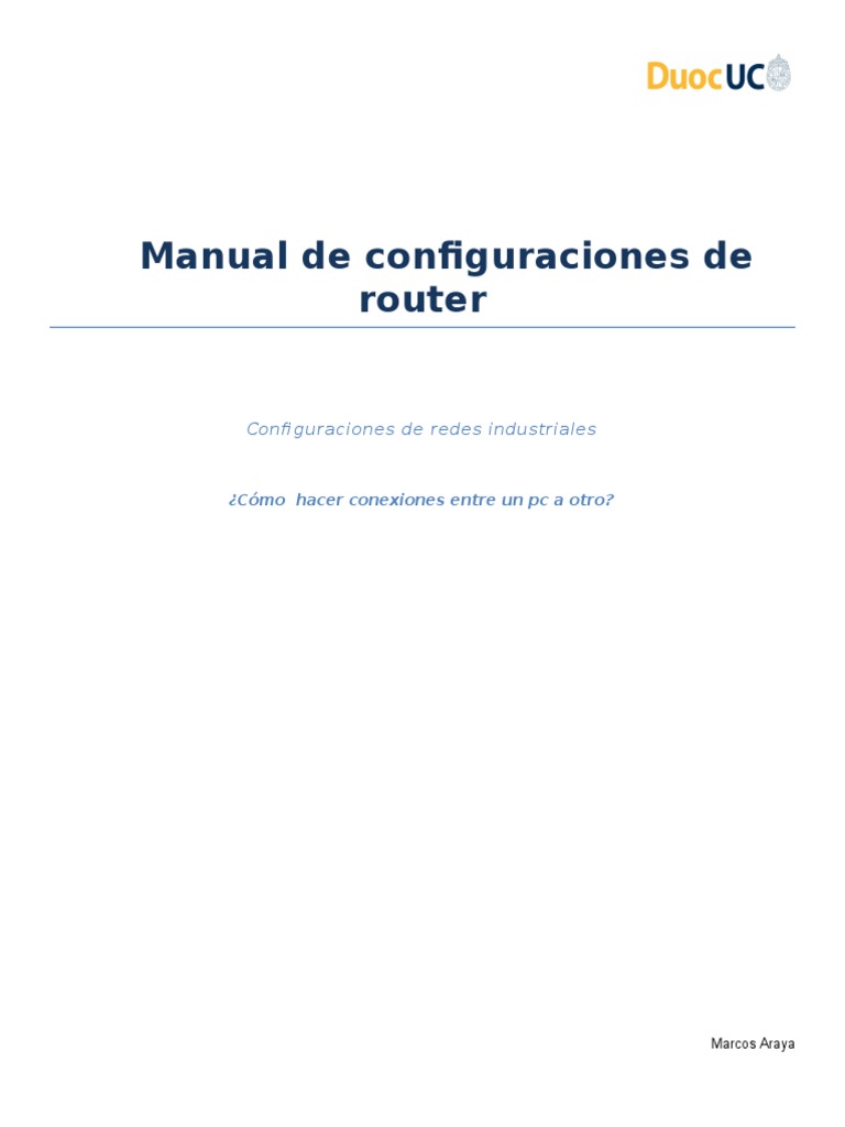 Manual de Configuraciones de Router | PDF | Enrutador (Computación ...
