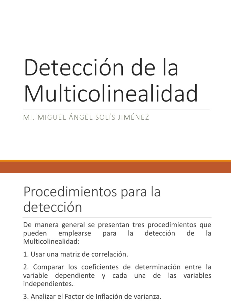 Detección de La Multicolinealidad | PDF | Multicolinealidad | Coeficiente de determinación
