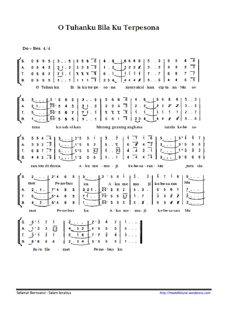 O Tuhan Ku Bila Ku Terpesona PDF | PDF