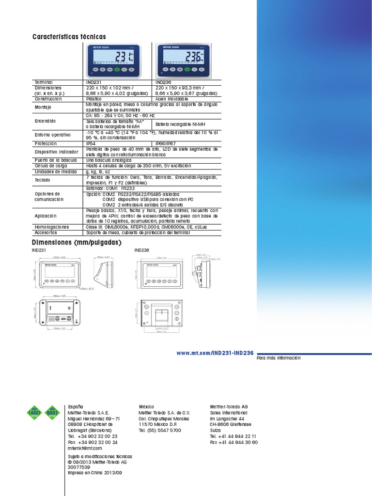IND236 Brochure | PDF | Terminal de computadora | Batería (electricidad)