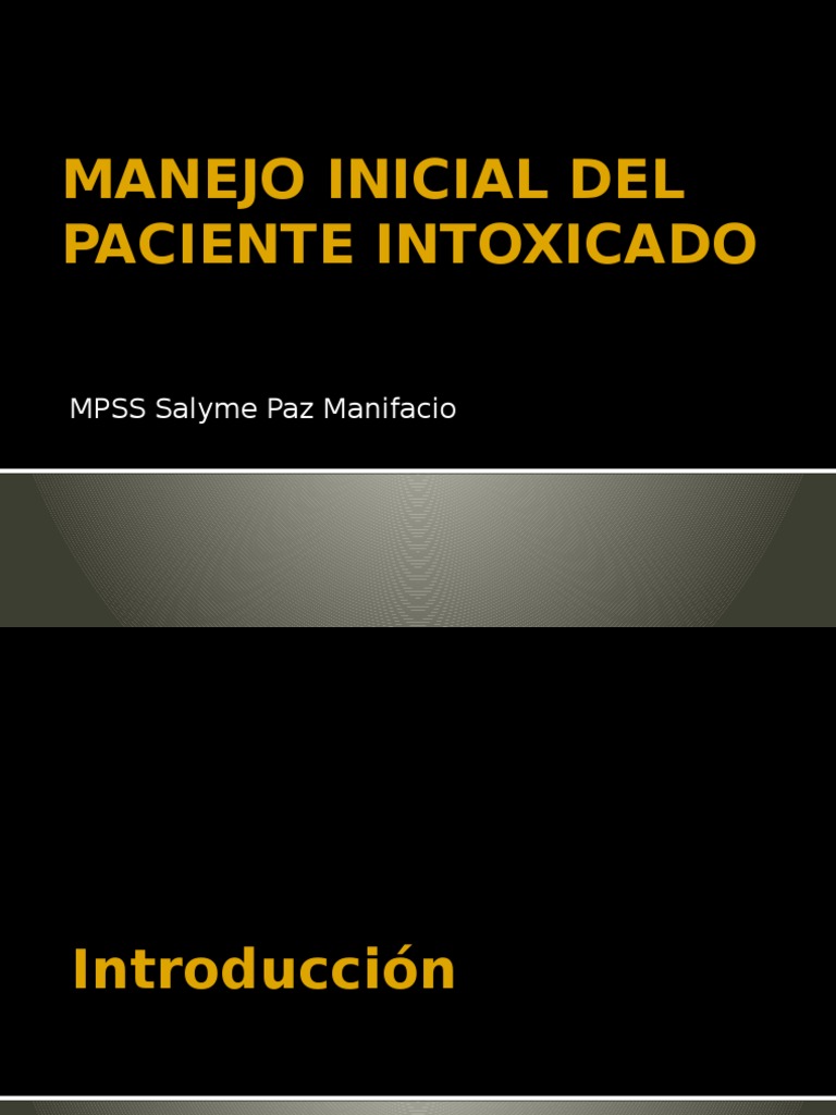 Manejo Inicial Del Paciente Intoxicado | PDF | Reanimación cardiopulmonar | Drogas
