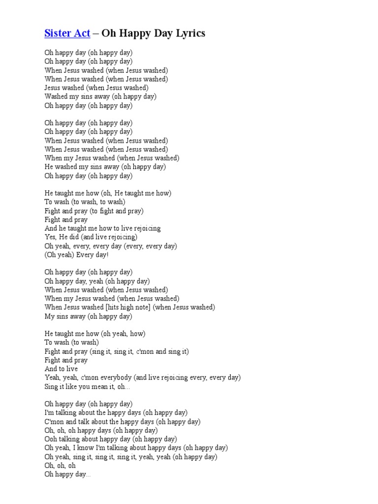 Oh Happy Day - Lyrik | PDF | Religious Behaviour And Experience