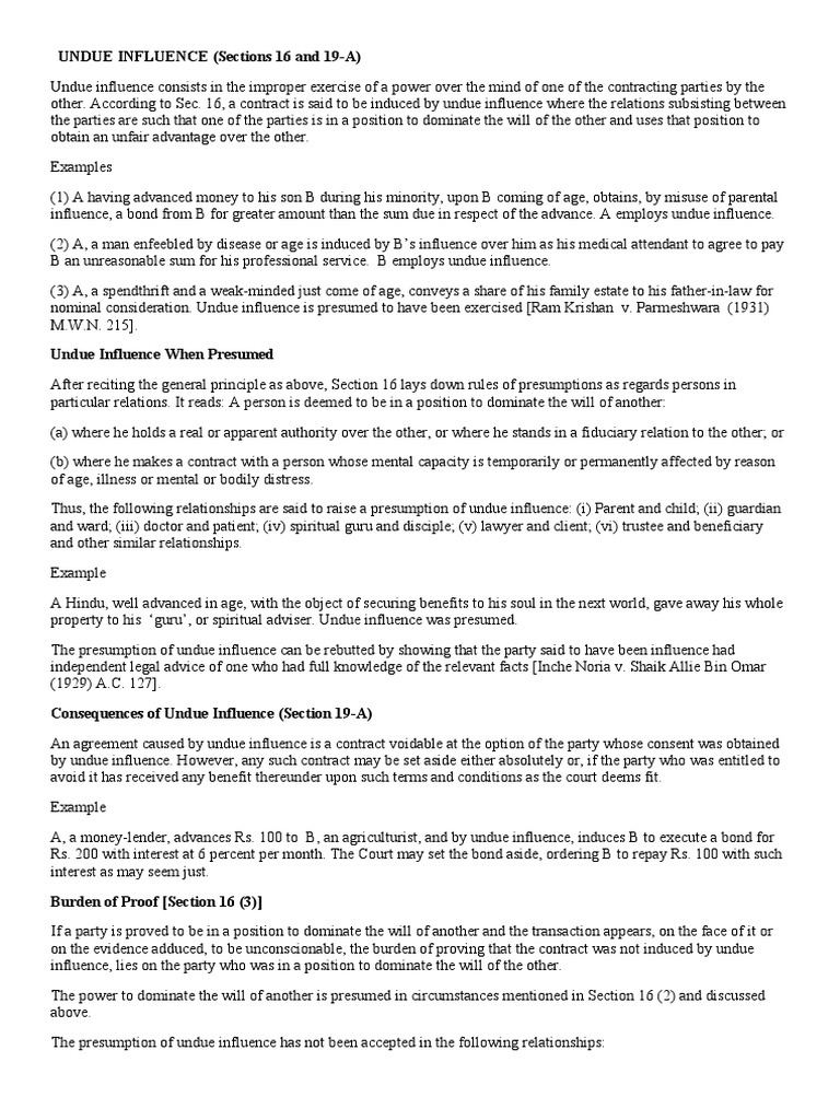 Undue Influence | PDF | Loans | Interest