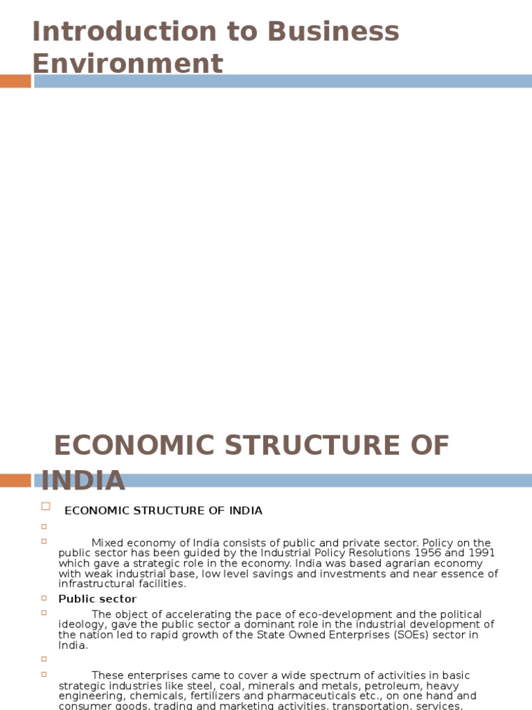 Economic Structure of India | PDF | Economic Growth | Economy Of India