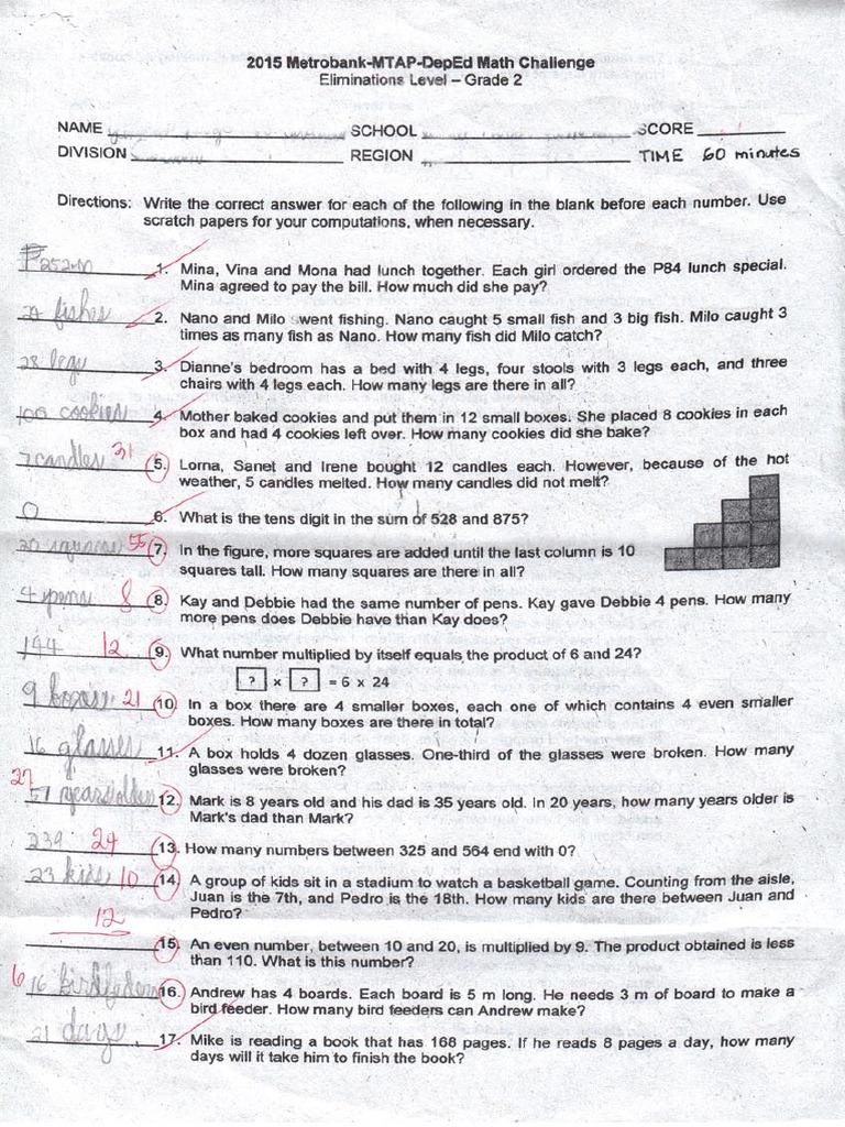 MTAP Grade 2 Reviewer 2015 | PDF