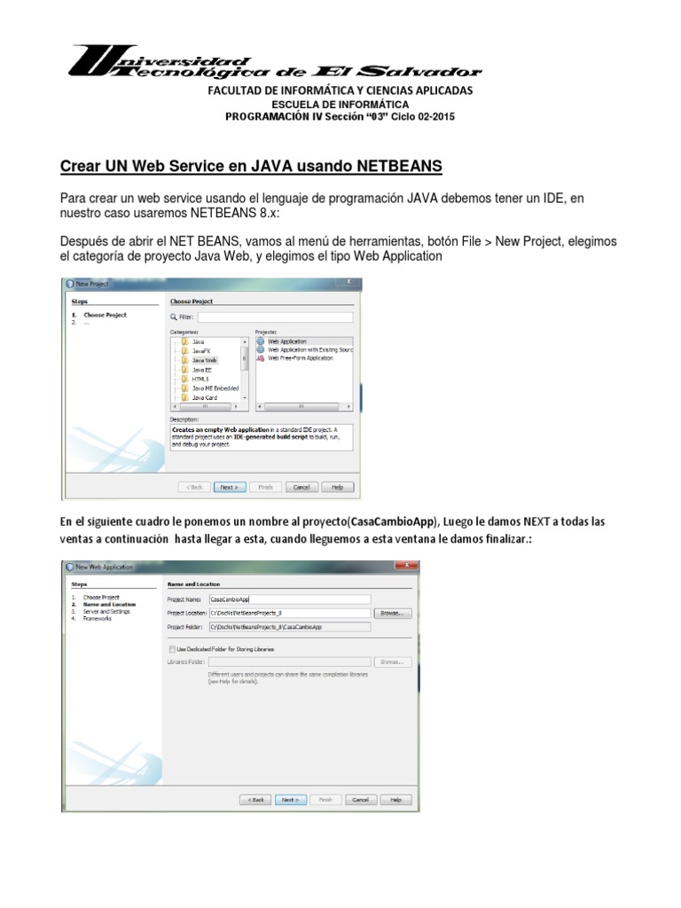 Crear UN Web Service en JAVA Usando NETBEANS | Descargar gratis PDF | Java (lenguaje de ...
