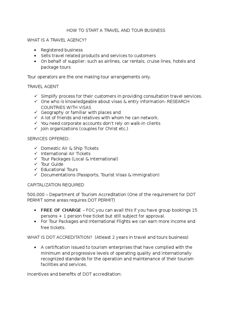 How To Start A Travel and Tour Business | Download Free PDF | Travel ...