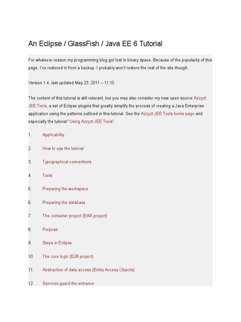 An EclipseJavaEE6 PostgreSQL | PDF | Enterprise Java Beans | Eclipse ...