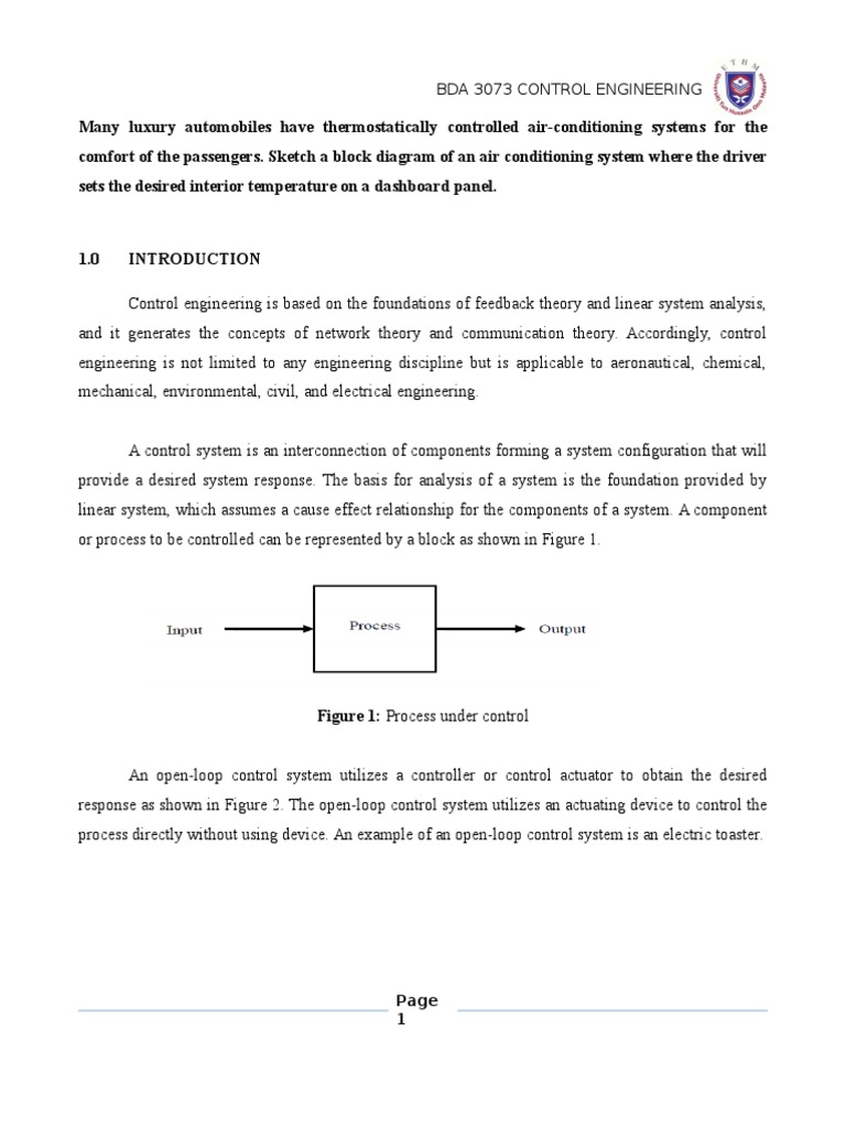 Full Report Control Engineering | PDF | Hvac | Air Conditioning