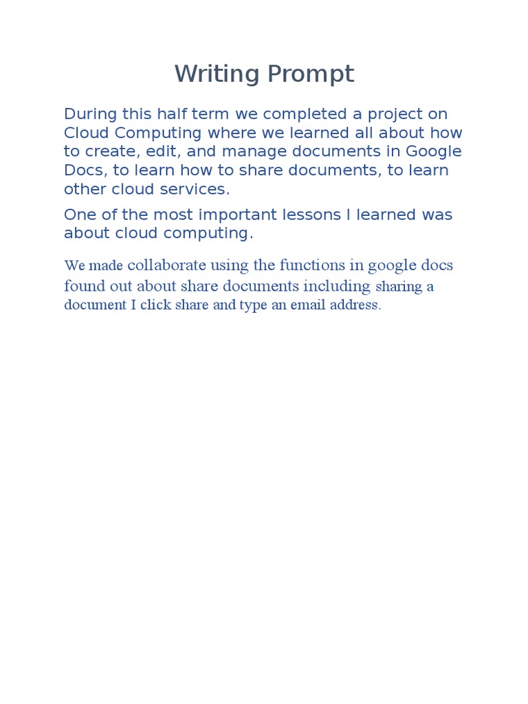 Writing Prompt | PDF