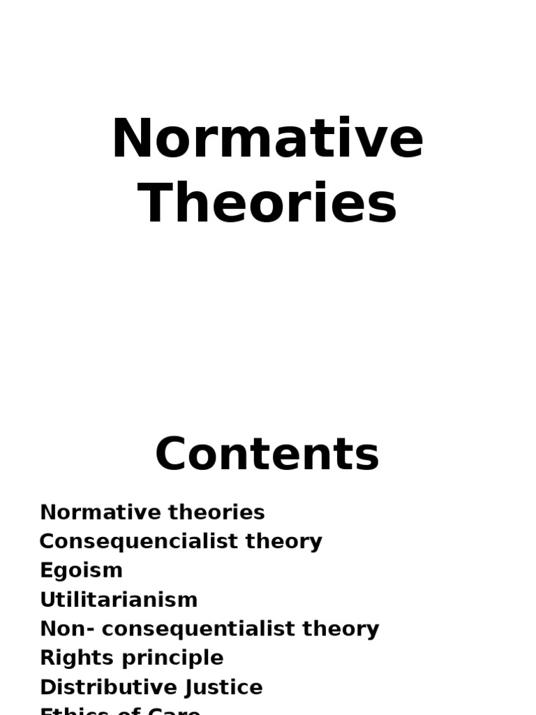 Normative Theories | PDF | Philosophical Theories | Ethical Principles