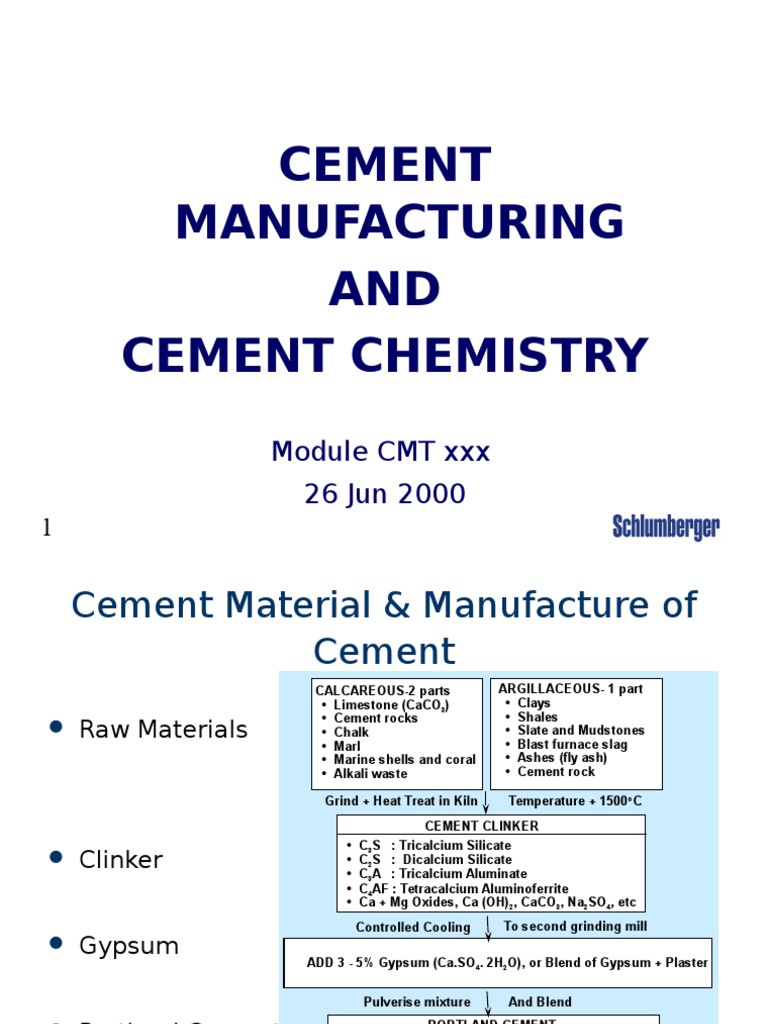 3 Cement Chemistry CL 26 Jun 00 A | PDF | Concrete | Manmade Materials
