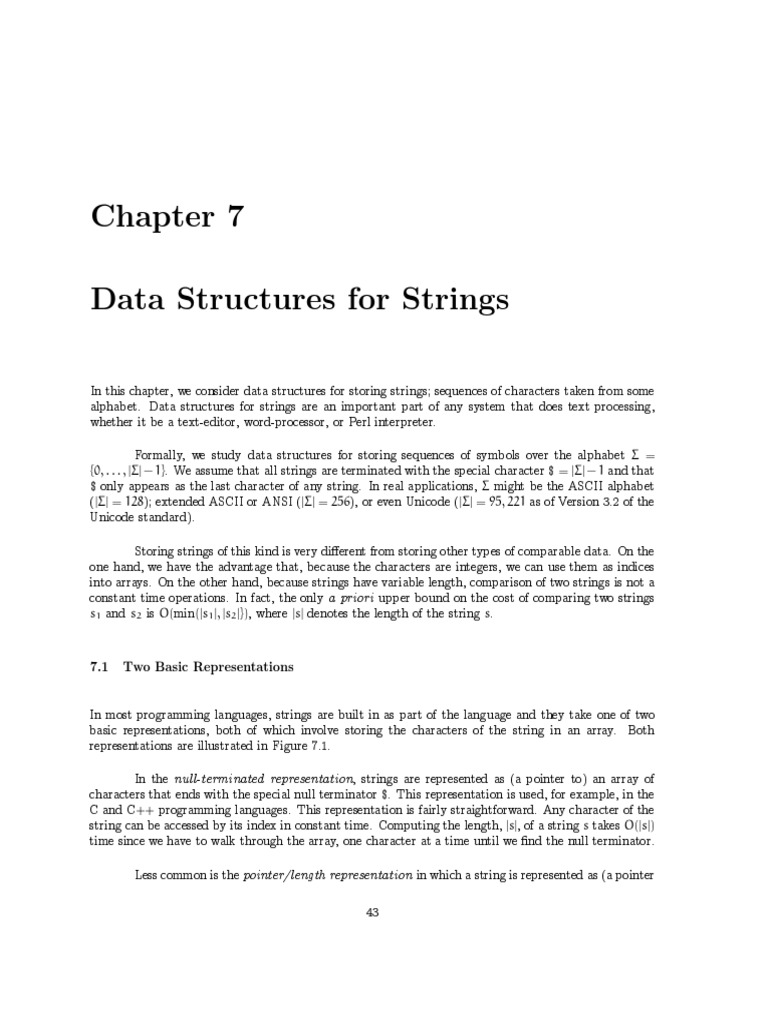 Data Structures For Strings Pdf String Computer Science Array 7974