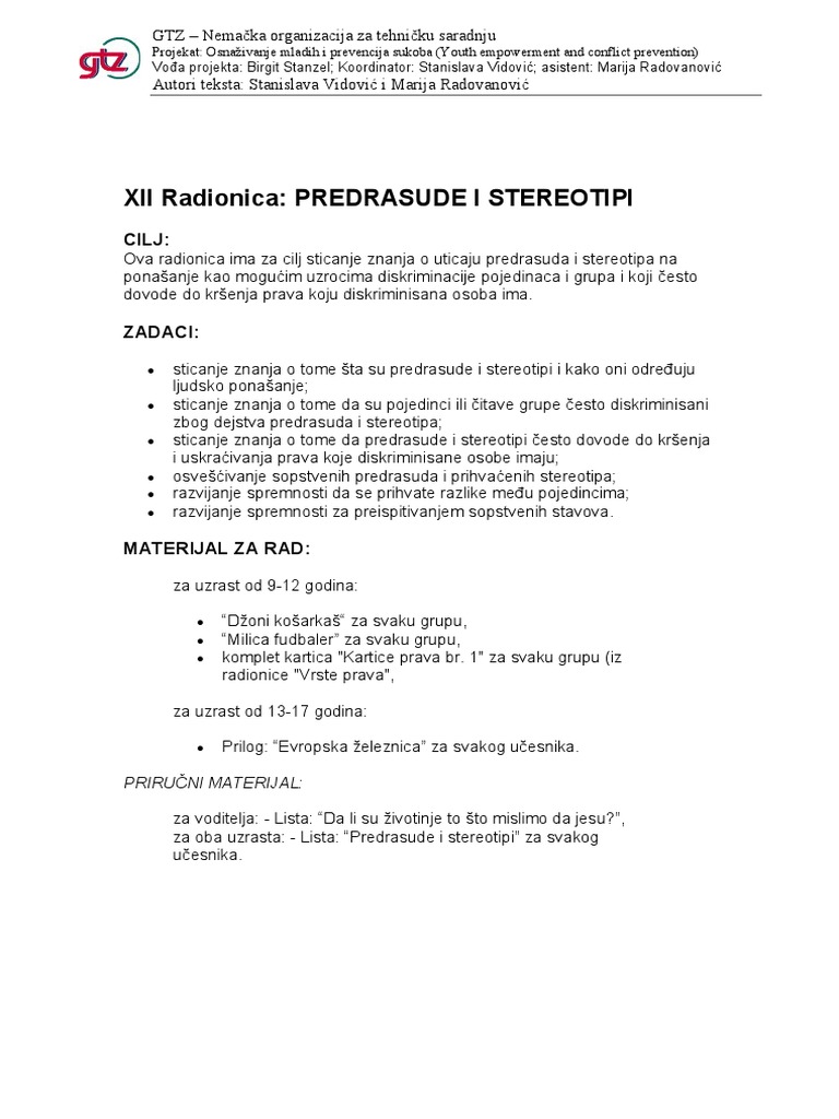 12 - Predrasude I Stereotipi | PDF