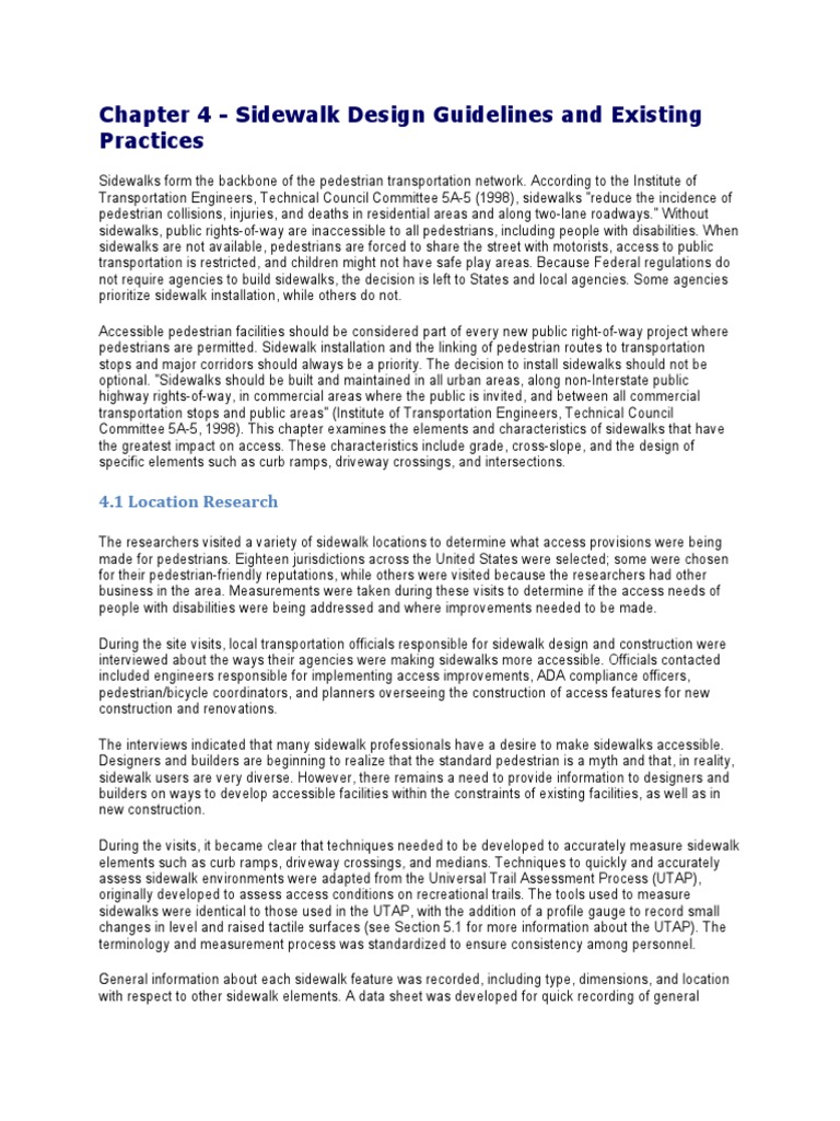 Chapter 4 - Sidewalk Design Guidelines and Existing Practices ...