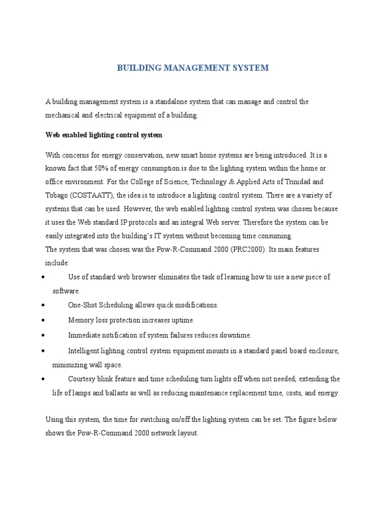 Building Management System | PDF | Lighting | Electrical Engineering