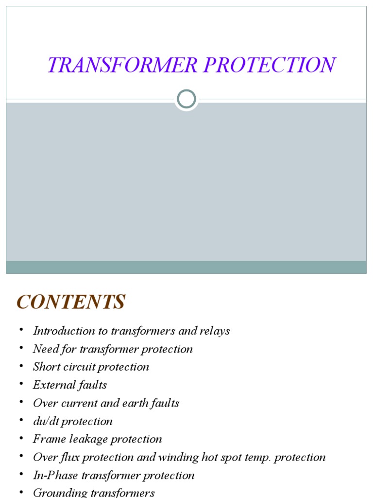 Transformer Protection | PDF | Transformer | Power Engineering