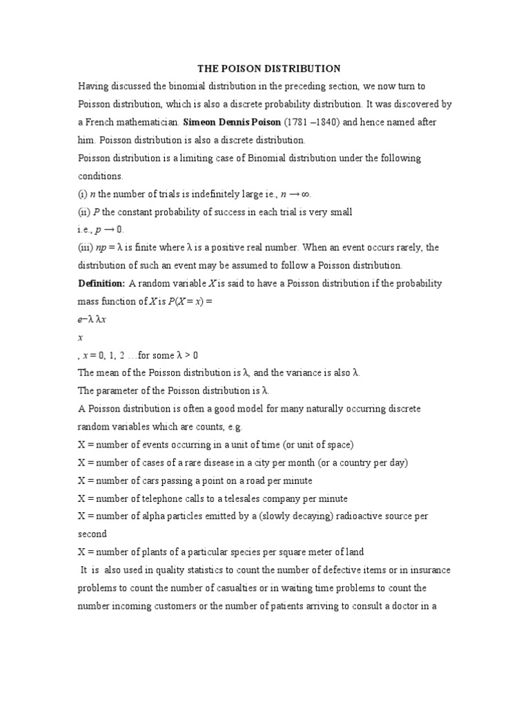 The Poison Distribution Bright Book | PDF | Poisson Distribution ...