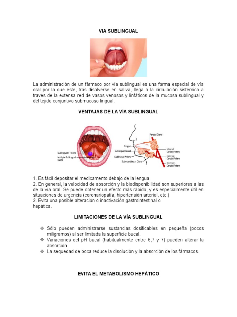 Vía Sublingual | Medicamentos con receta | Drogas