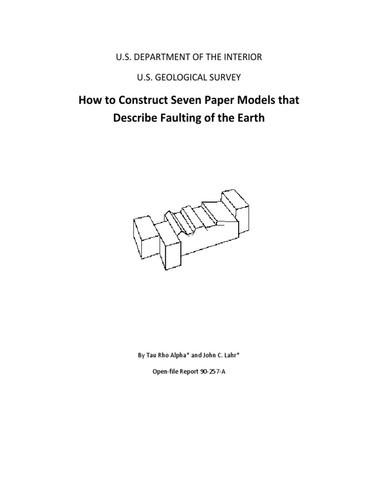How To Construct Seven Paper Models That Describe Faulting of The Earth ...