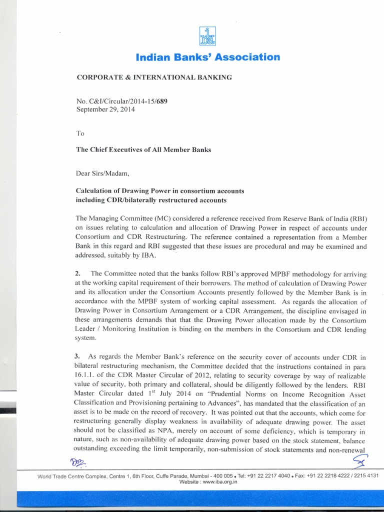 Calculation of Drawing Power in Consortium Accounts | PDF