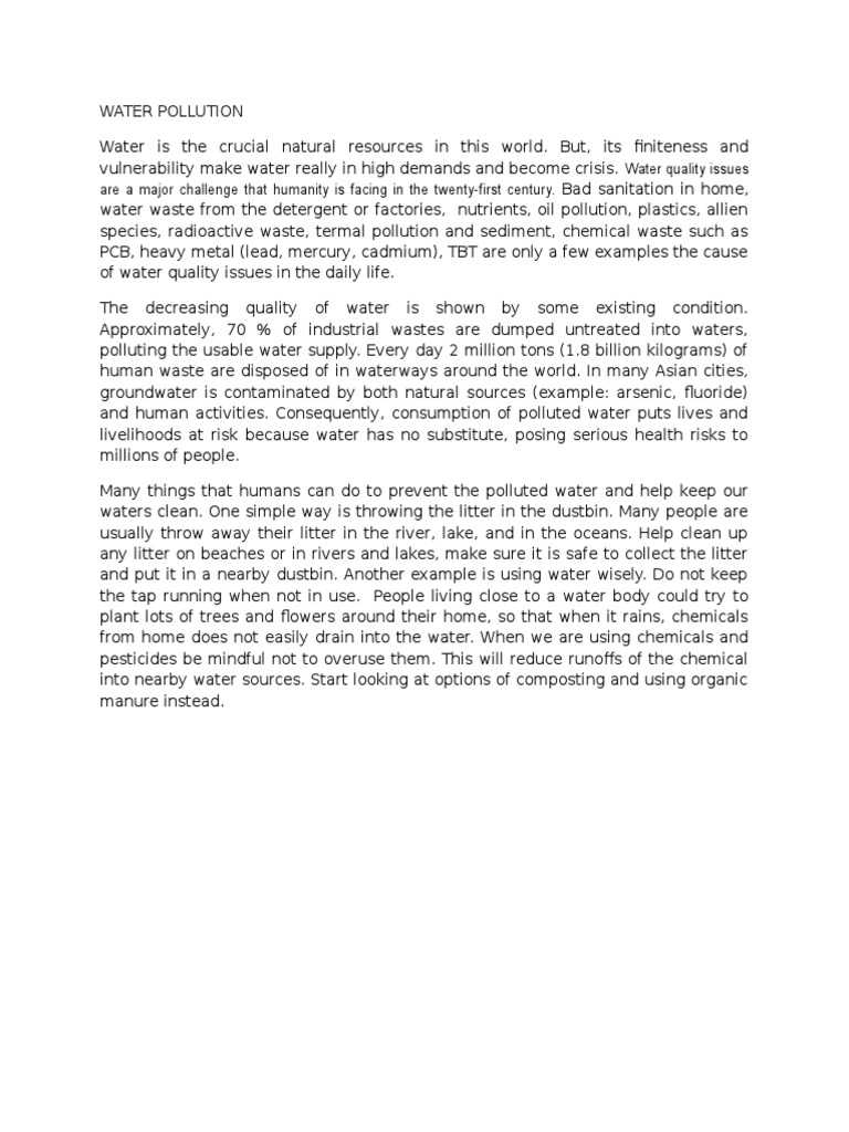 Addressing Water Pollution Challenges | PDF | Science & Mathematics ...