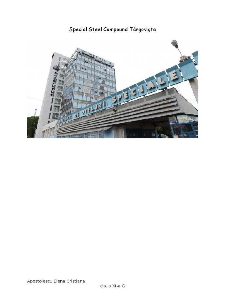 Special Steel Compound Târgovişte | PDF