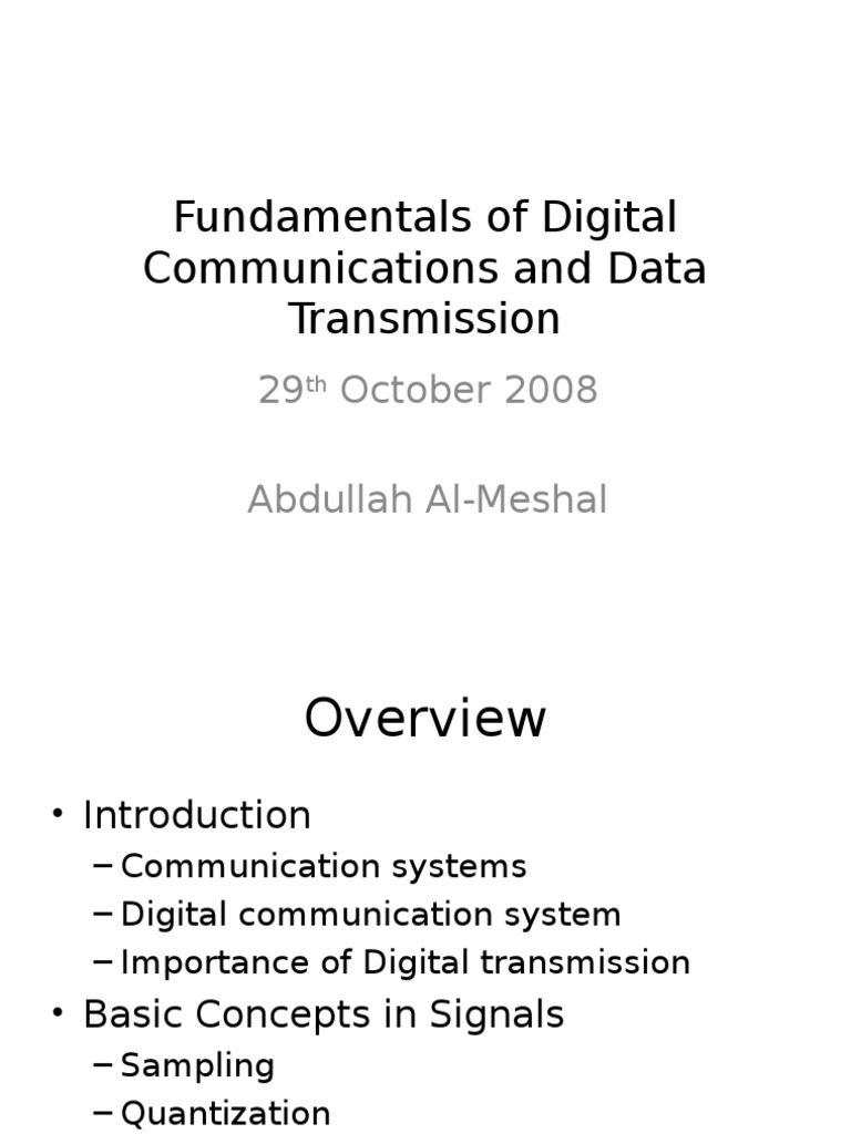 Introduction To Digital Communication | PDF | Modulation | Error ...