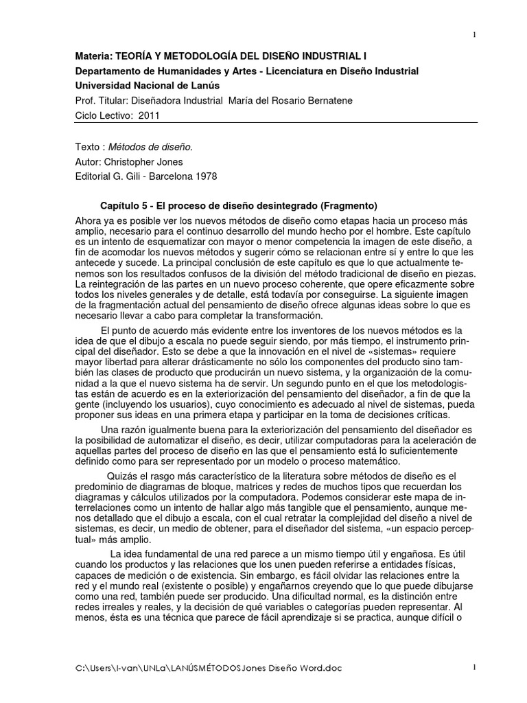 Metodos de Diseño Según Jones C | PDF | Diseño | Toma de decisiones