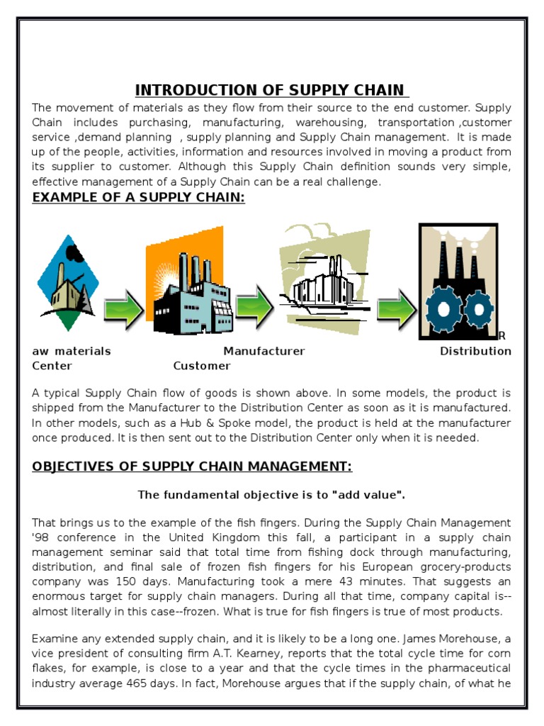 Example of A Supply Chain | PDF | Warehouse | Supply Chain Management